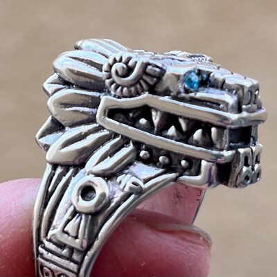 Quetzalcoatl Aztec Kukulkan Mayan Ring Solid Silver 925 / Azteca Maya ...