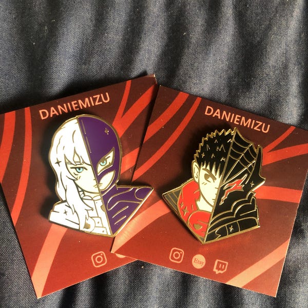 Berserk Inspired Enamel Pins Guts Casca Enamel Pin Griffith Berserk ...