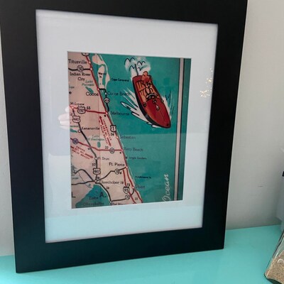 Florida Panhandle Spring Break Panama City Beach Retro Beach Map Print ...