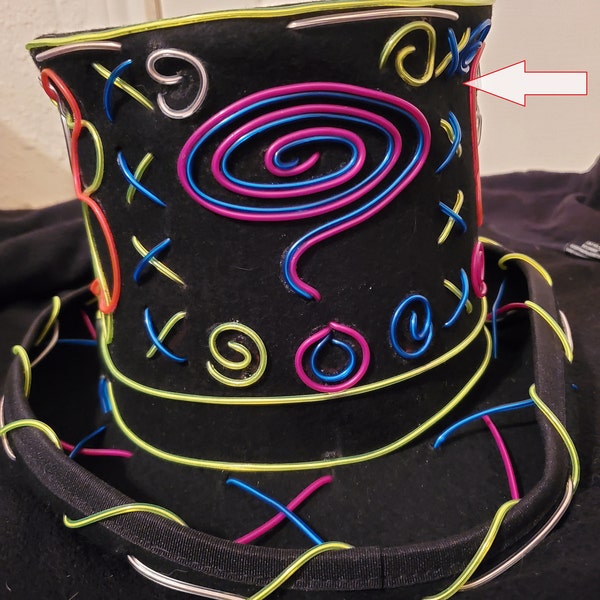 Tea Party Top Hat -custom Handmade Neon Hats,el Wire,light Up,mad ...