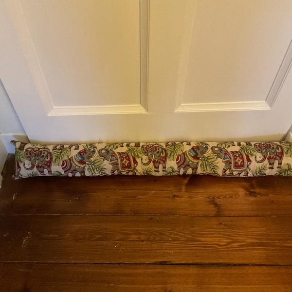 Red French Ticking Stripe Heavy Draught Excluder – 70-200cm, Weighted ...