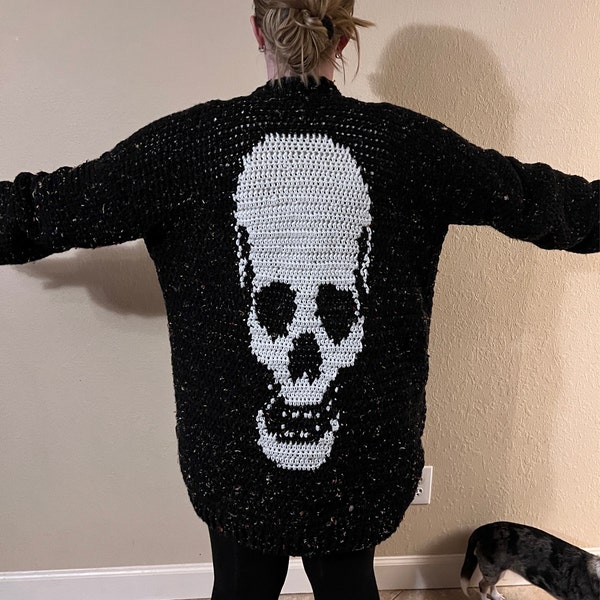 Crochet Skull Cardigan Pattern Crochet Sweater Pattern - Etsy