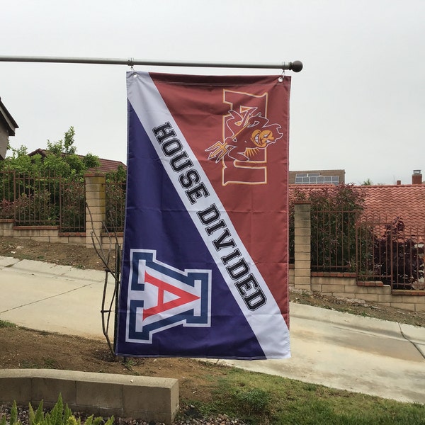 Custom House Divided Flag, Personalized Team Support Flag, Custom House ...