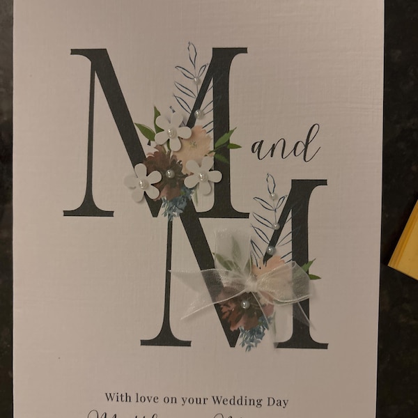 Personalised Wedding Card With Bride & Groom’s Initials, Luxury ...