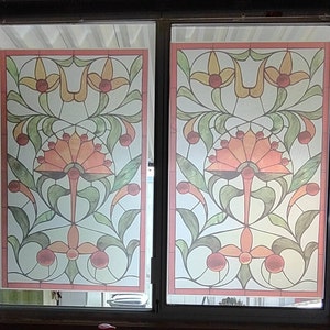 Custom Size Stained Glass Window Film Frosted Privacy Window Film ...