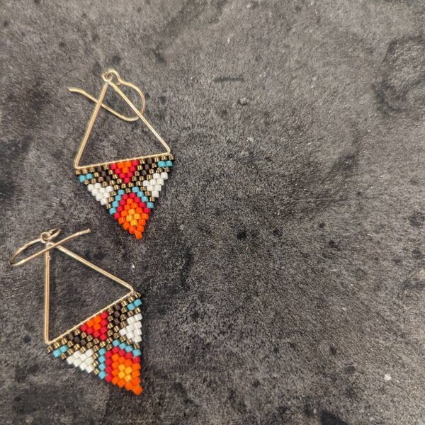 Apache Sunset Peyote Triangle Pattern 14 Row for 24mm Triangle Frames ...