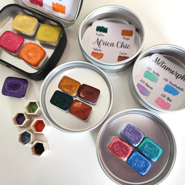 Métamorphe - 4 Chameleon Watercolors - Etsy