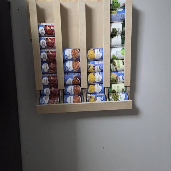 4 Row 36 Can Food Wall Storage Rack - Etsy