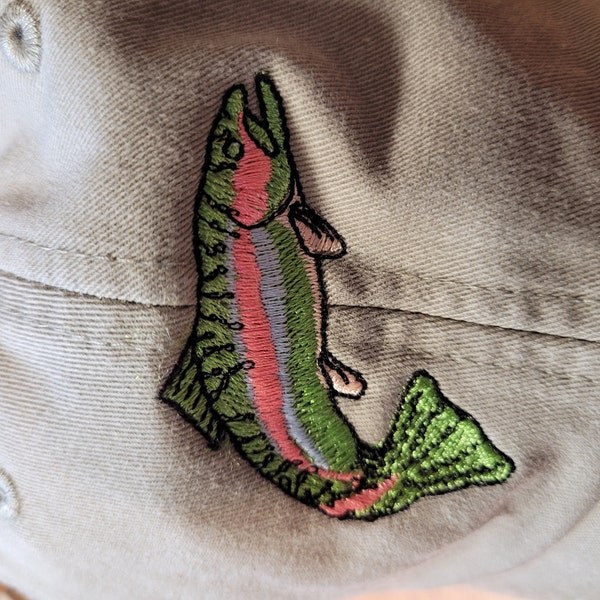 RAINBOW TROUT Fish Hat - One Embroidered Men Women Wildlife Cap - Price ...