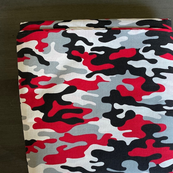 Red and Black Cotton Camo Fabric by the Yard, Camouflage, #18033 - Etsy