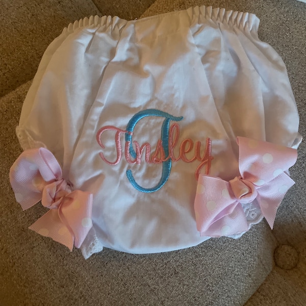 Personalized Embroidered Diaper Cover With Bows - Baby Shower Gift - Etsy