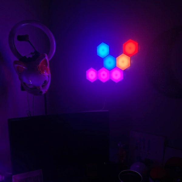Emberela | Hexlights 7-pack Hexagon LED Panels With Touch and Remote ...