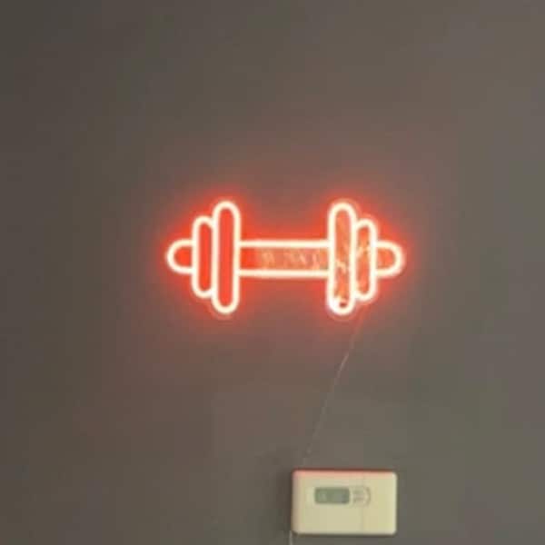 Neon Barbell/dumbbell Neon Sign, Gym Wall Hanging, Neon Light Sign for ...