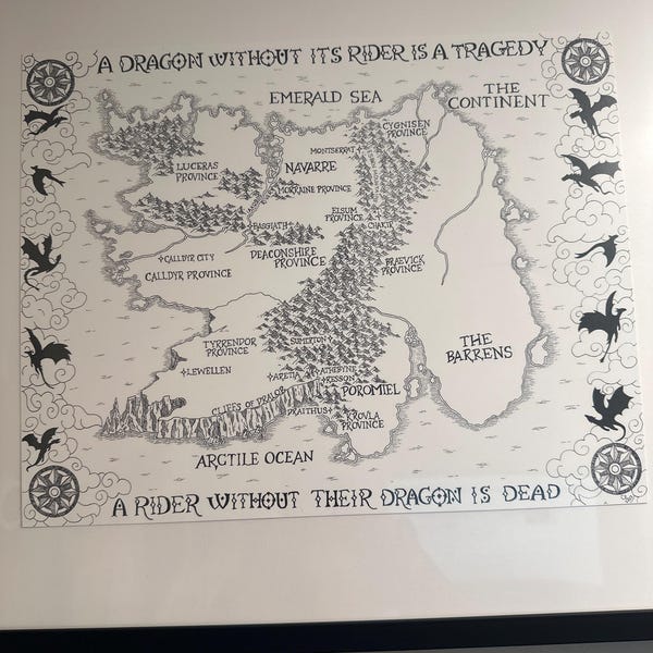 Fourth Wing Map Print | Hand Drawn Art Print - Etsy