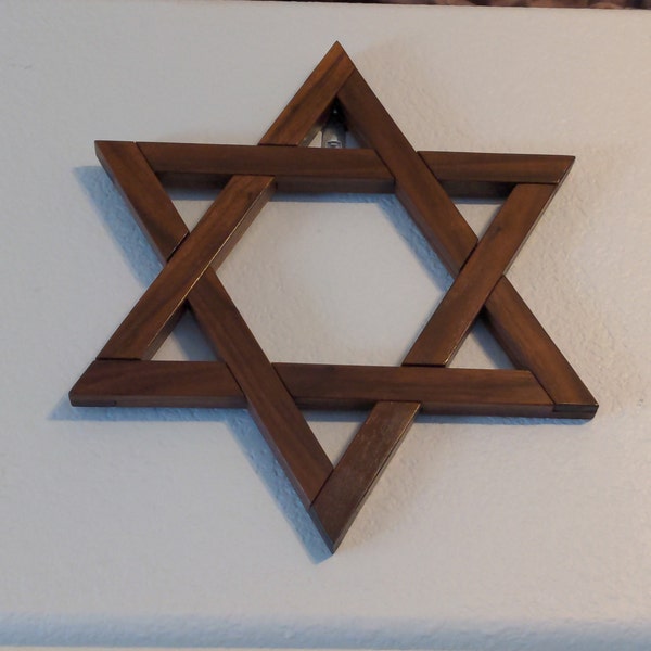 15 Inch Messianic Star of David With Cross Solid Walnut Wood - Etsy