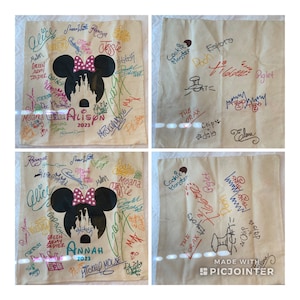 Personalized Disney Mickey / Minnie Character Autograph Pillow Cover ...