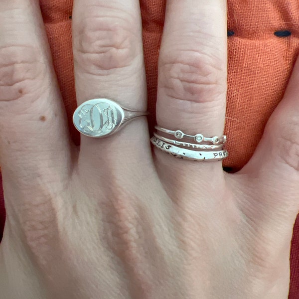 Custom 1 Mm Secret Message Ring, Hidden Quote Jewelry, Initial Ring ...