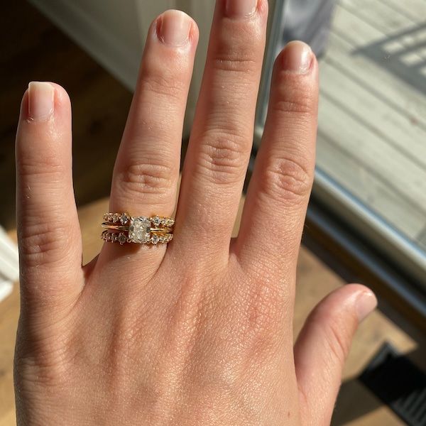 Vintage Open Wedding Band Diamond 14K 18K Rose Gold Unique Wedding Band ...