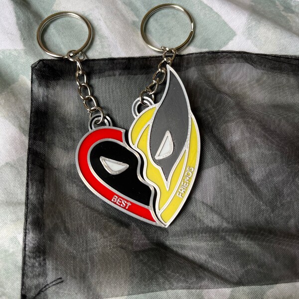 Deadpool X Wolverine Best Friend Keychain/necklace ~ 3D Printed Plastic ...