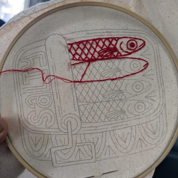 Sardines Complete Embroidery Kit - DIY, Beginner Friendly, Salty ...