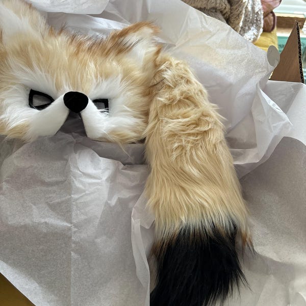 Grey Wolf Faux Fur Mask, Handmade - Etsy