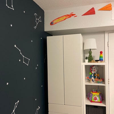 Watercolor Comet Wall Decal Space Theme Wall Sticker Burning Comet ...