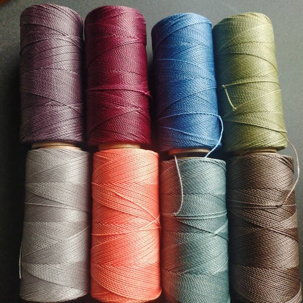 8 Linhasita Waxed Polyester Spool Package Deal/ Cords/ Strings/ Macrame ...