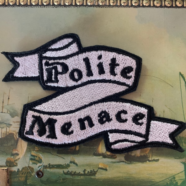 Polite Menace Iron on Patch | Our Flag Means Death - Etsy