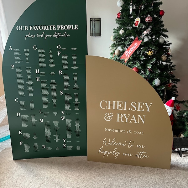 Arch Seating Chart Large Wedding Seating Chart Arched Panel With Easel ...