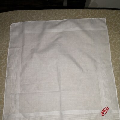 Personalized White Handkerchief Embroidered Red Roses - Etsy