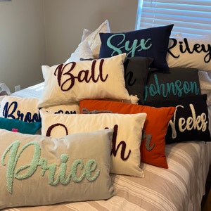 Personalized Zip Code Pillowcase, Punch Needle Pillow, Custom ...