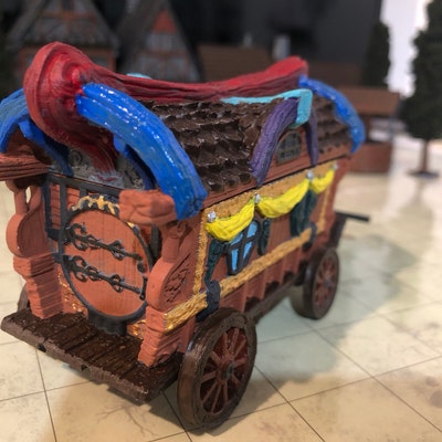 Dnd Gypsy Wagon Merchant Wagon Traveler Caravan Cart Gypsies Tabletop ...