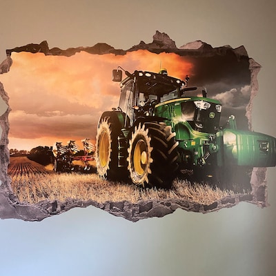 John Deere Green Tractor Wall Decal 3D Art Stickers Vinyl Wall Decor - Etsy