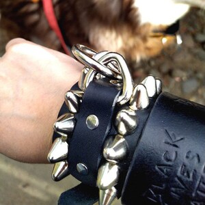 Leather Punk Collar With 9 Spikes | Etsy