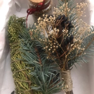 Yule Smudge Stick With Orange Peel Stars & Ash Wood Stick Juniper ...