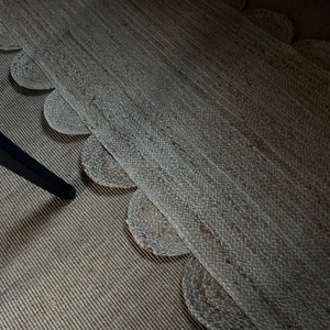 Scalloped Runner Rug, Jute Scallop Rug, Jute Runner Rug, Natural Jute ...