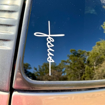 Jesus Cross Sticker for Car Window, Bumper, or Laptop. Free Shipping - Etsy
