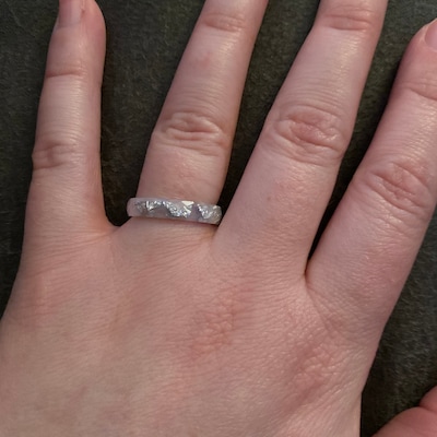 Lilac and Silver Flakes Resin Rings Promise Ring for Her - Etsy