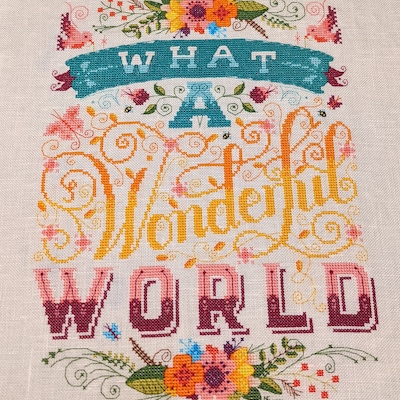 Wonderful World Modern Cross Stitch Pattern digital Format PDF - Etsy