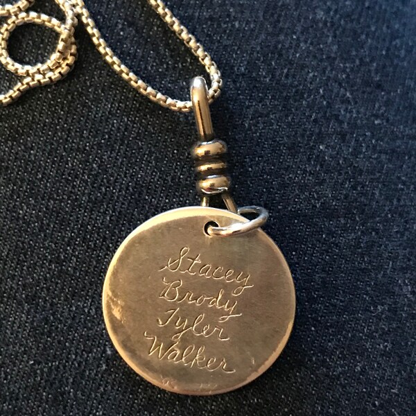 Personalized Silver Charm, Everlasting Heart, Engraved Pendant, Fine ...
