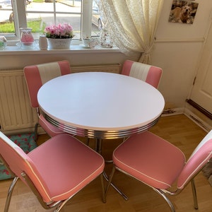 American Diner Furniture 50s Style Retro Booth Table & Red Nashville ...