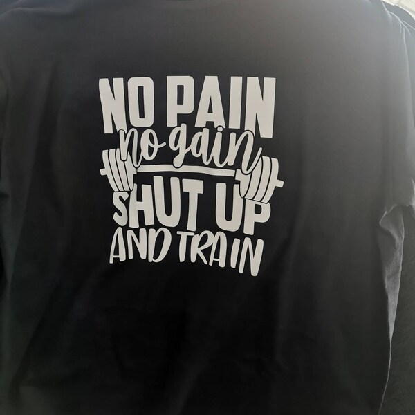 No Pain No Gain Shut up and Train SVG Cut File Commercial Use Printable ...