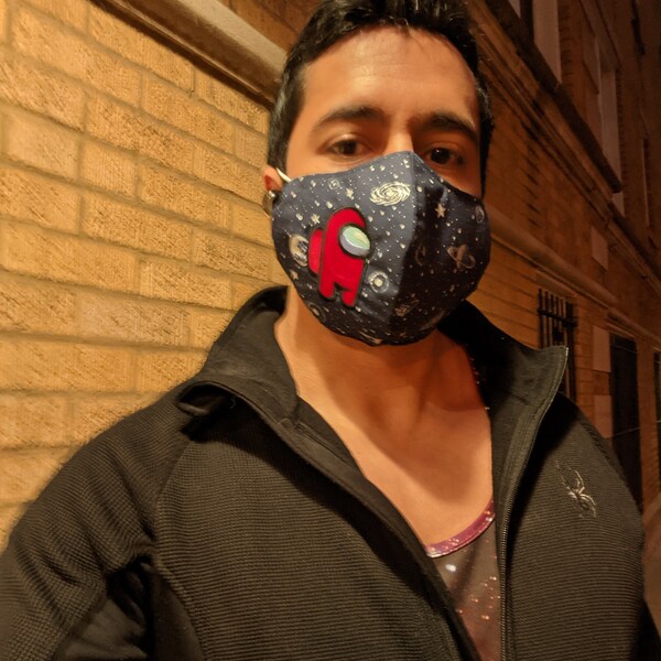 Among Us Embroidered Reusable Face Mask (made With Galaxy Cotton Fabric ...