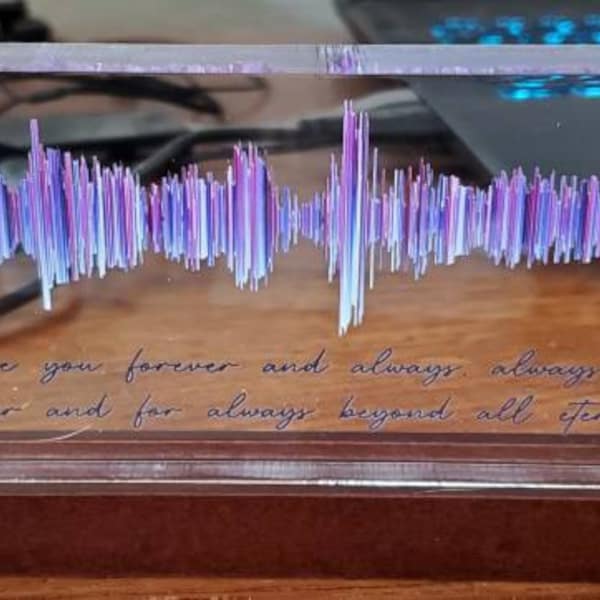 Soundwave Art Acrylic Plaque, Soundwave Print, Sound Wave With QR Code ...