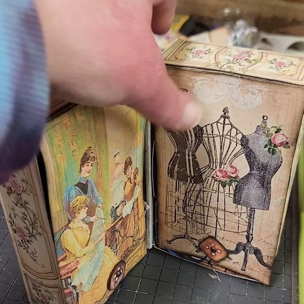 Rose and Ivory Double Fold Mini Book Shelf, Junk Journal Books ...