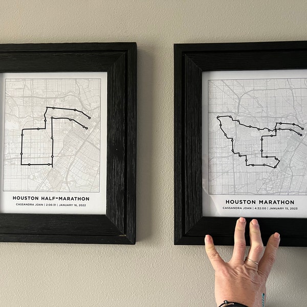 Houston Marathon Course Map | Personalized Houston Marathon Route Map ...