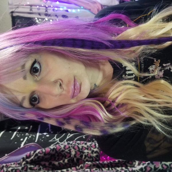 Ultra Violet Purple Scene Queen Combo Zebra Tiger Leopard Cheetah Clip ...