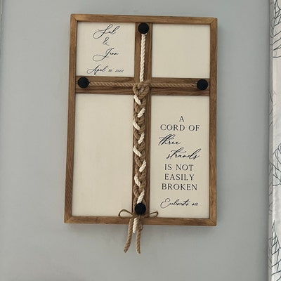 A Cord of Three Strands Unity Ceremony Braided Cord Cross Sign With ...