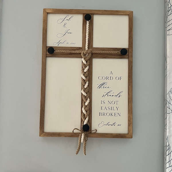 A Cord of Three Strands Unity Ceremony Braided Cord Cross Sign With ...