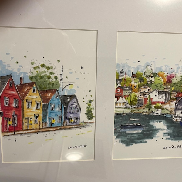 Halifax Ferry, Nova Scotia, Urban Sketch, Art Print, Downtown Sketcher ...